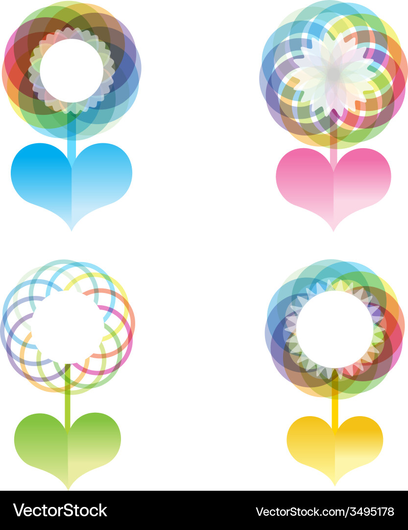 Colorful flower with heart Royalty Free Vector Image