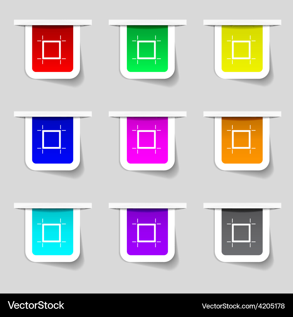 Crops and registration marks icon sign set Vector Image