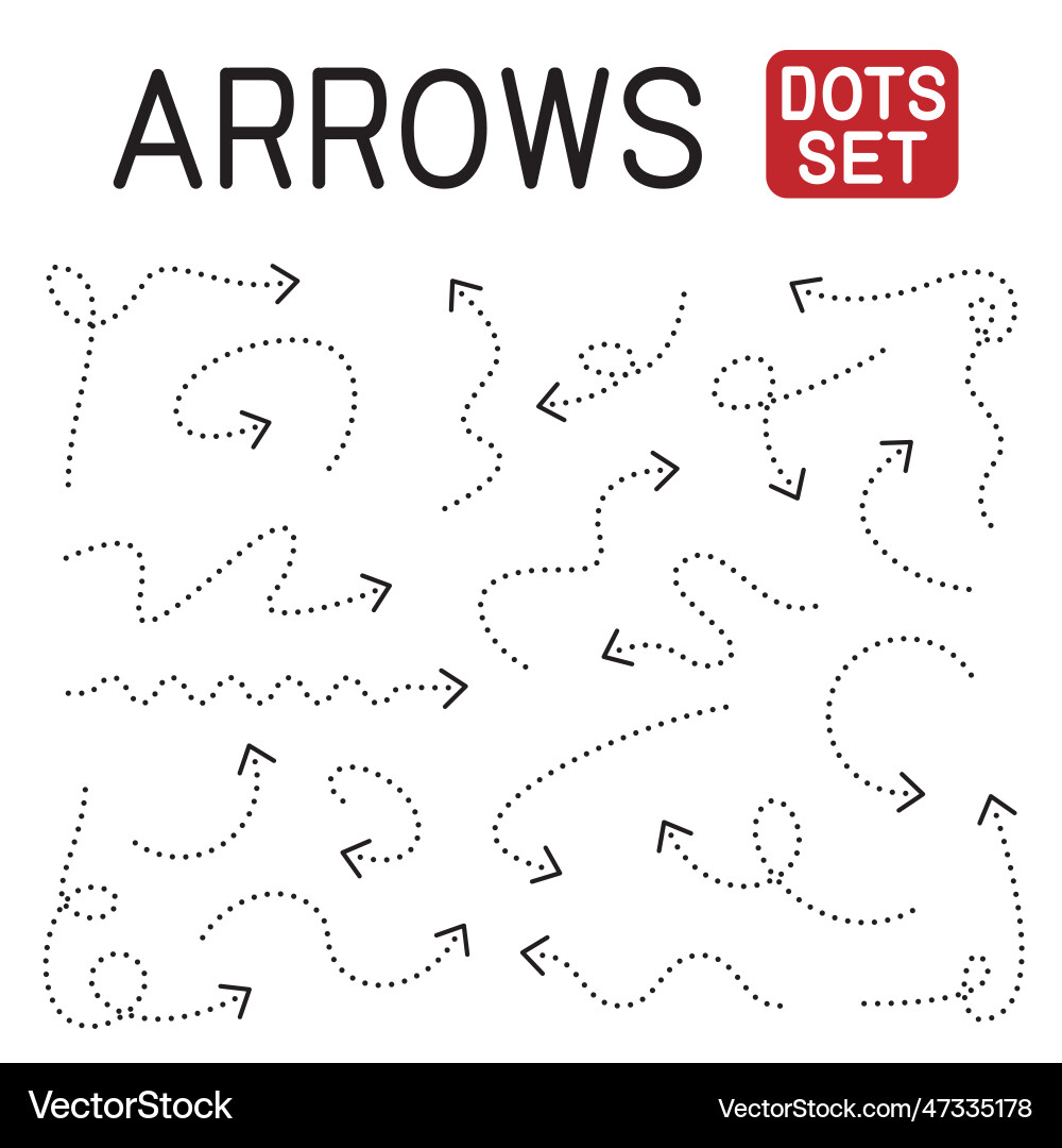 Dots arrow sign symbol set white background Vector Image