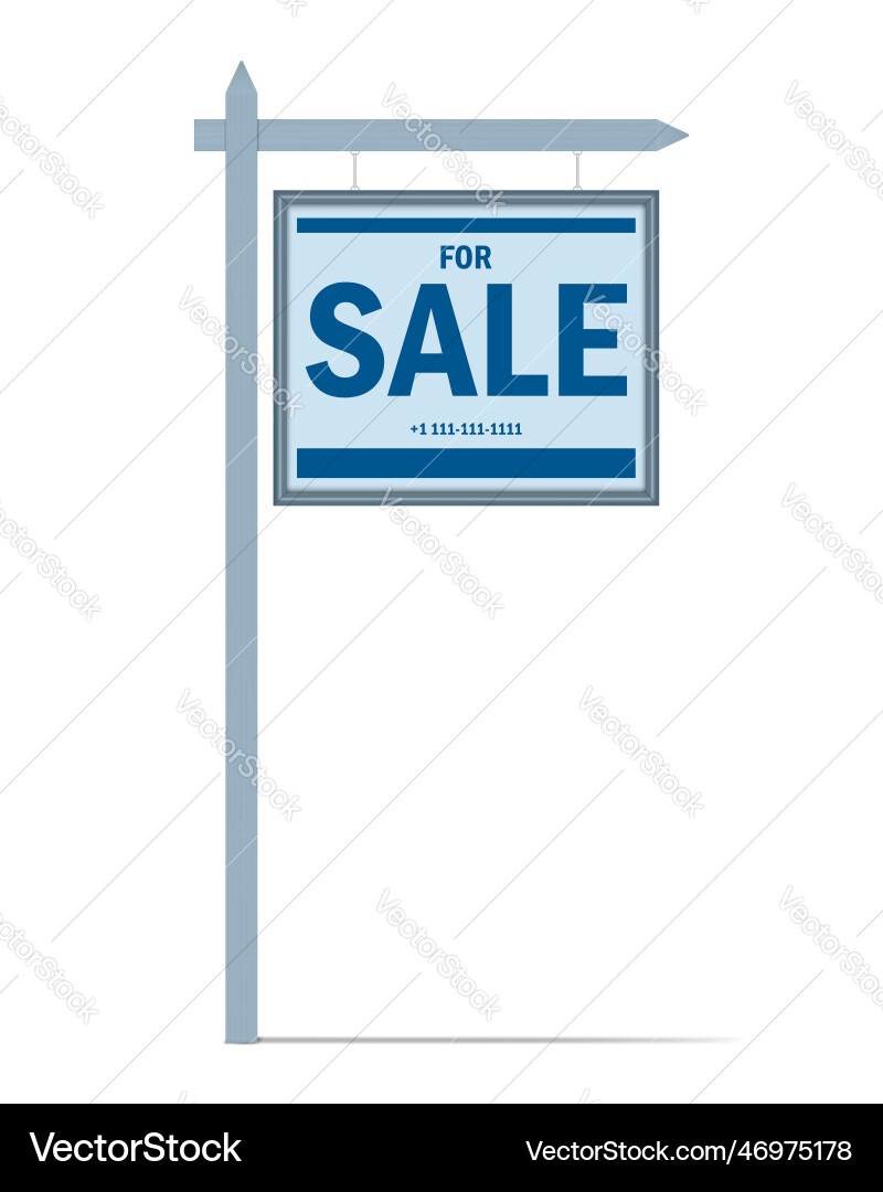 For sale yard sign editable template Royalty Free Vector