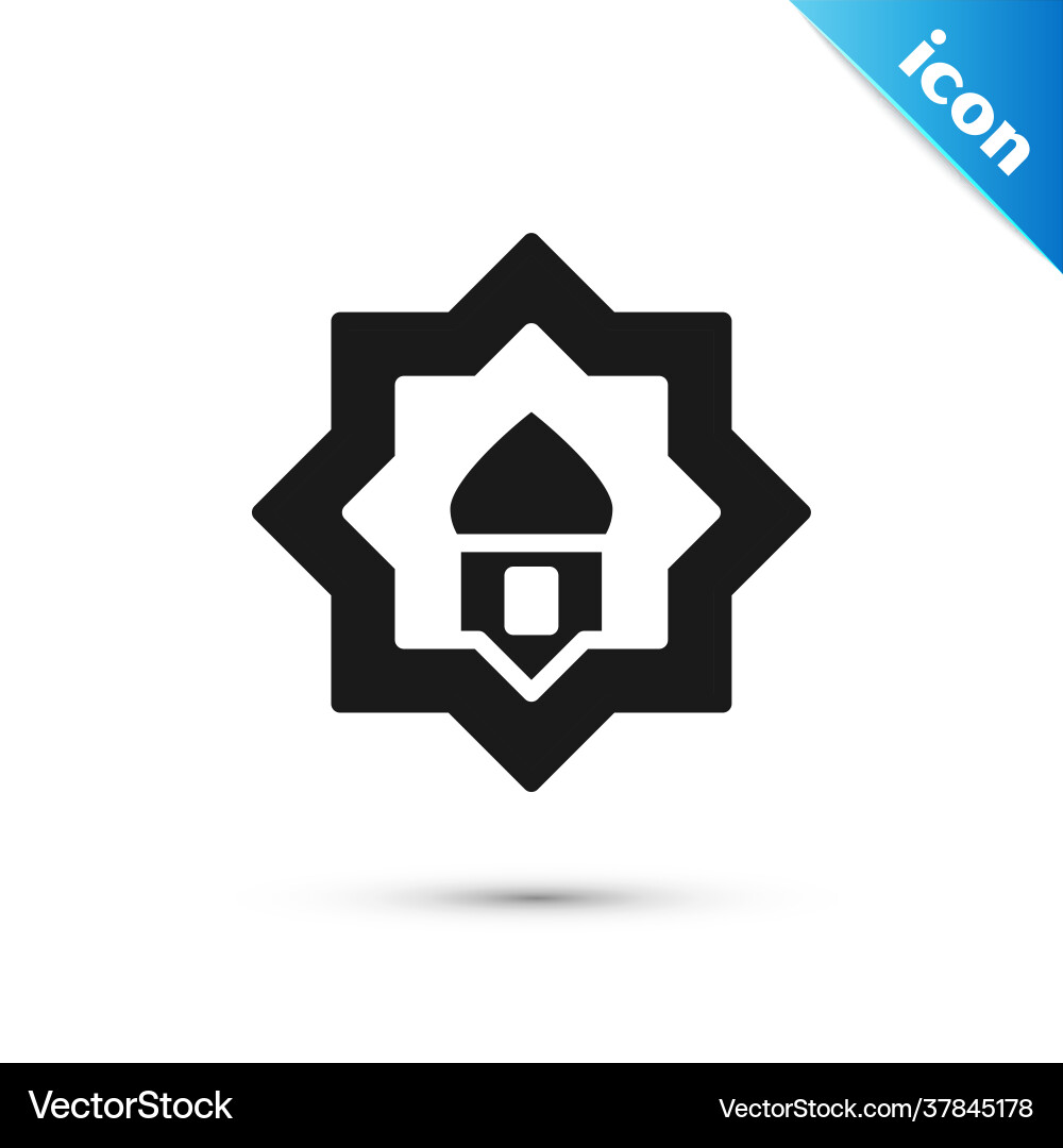 Grey muslim mosque icon isolated on white Vector Image