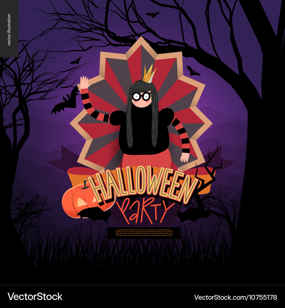 Halloween party composed sign Royalty Free Vector Image