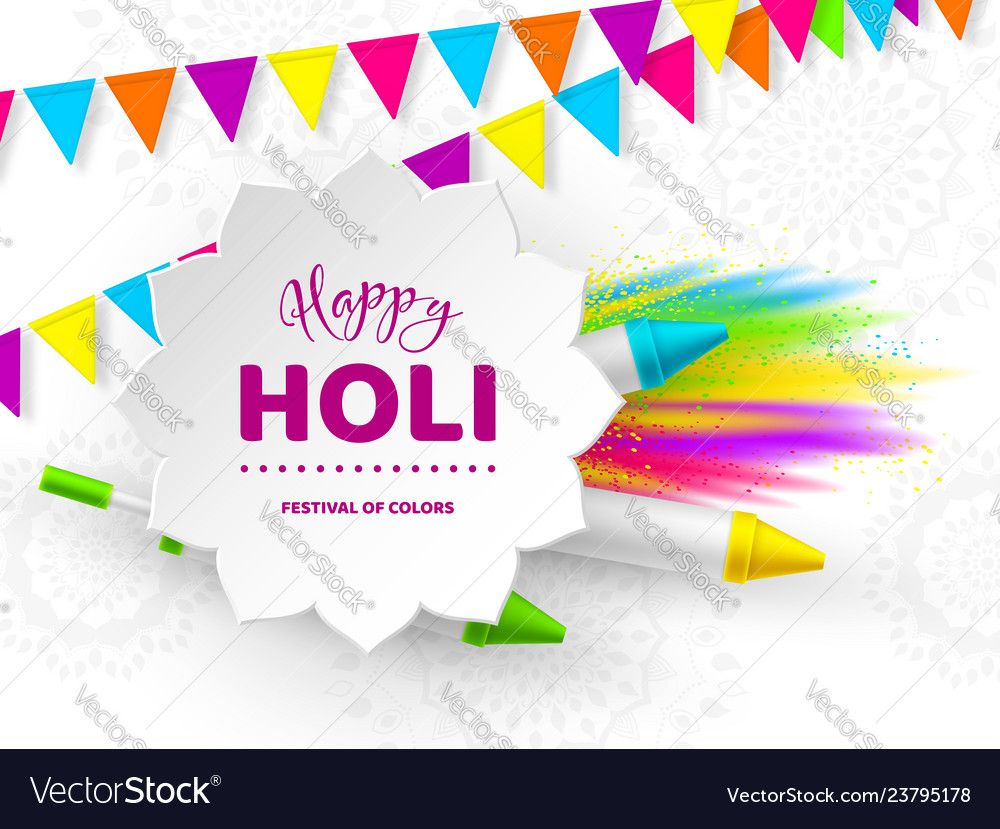 Happy holi colorful design for festival of colors Vector Image