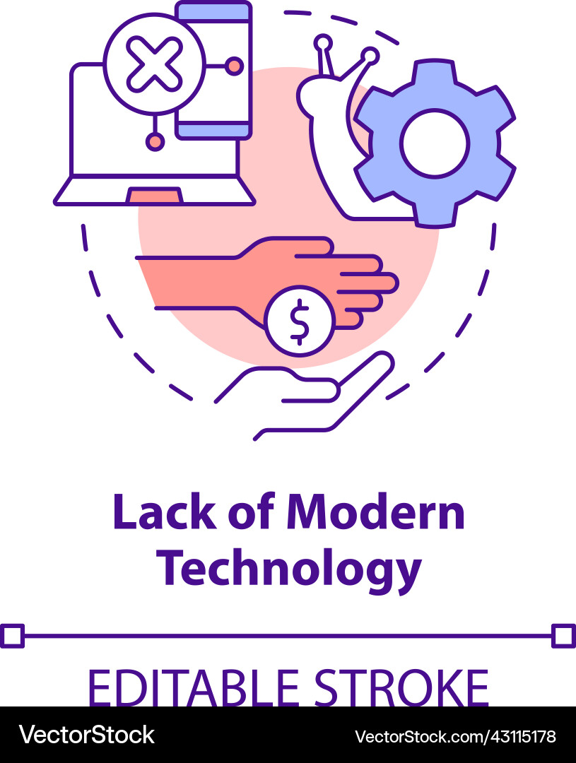 Lack of modern technology concept icon Royalty Free Vector