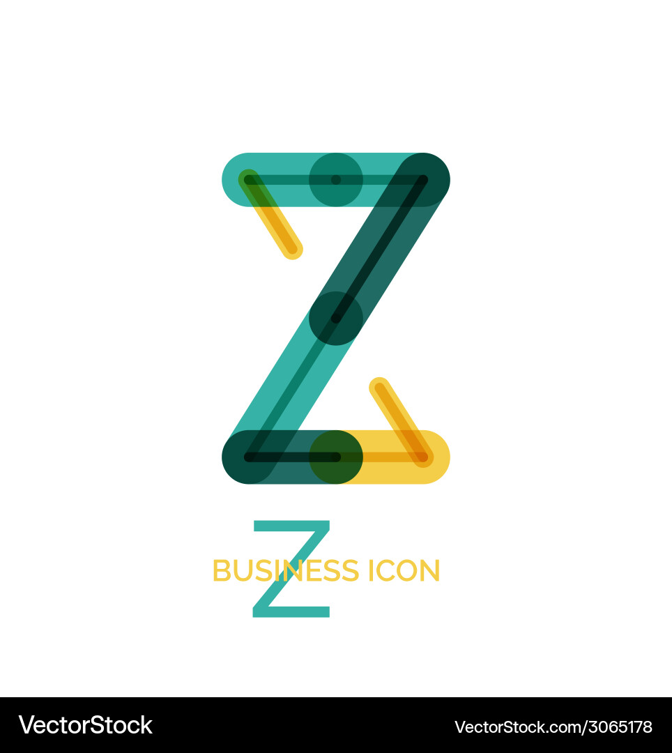 Minimal line font design letter z Royalty Free Vector Image