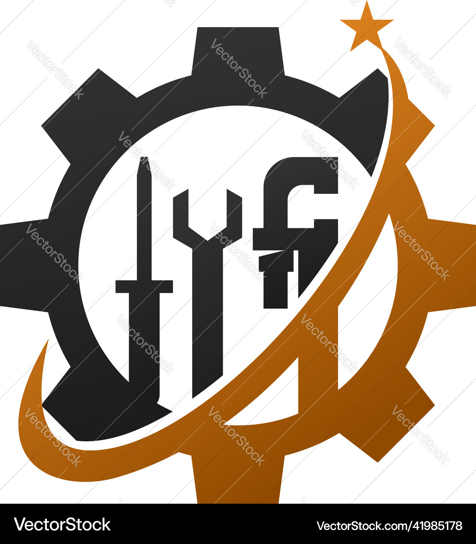 Service gear machine logo icon brand identity Vector Image