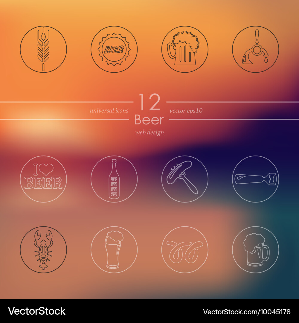 Set of beer icons Royalty Free Vector Image - VectorStock