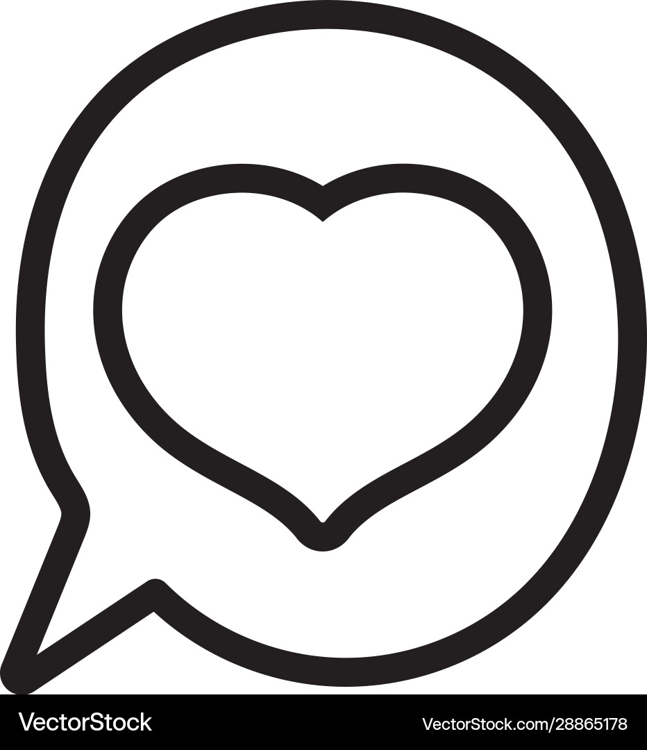 Speech Bubble Heart Love Romantic Message Vector Image