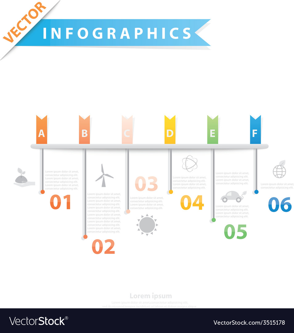 Timeline process step Royalty Free Vector Image