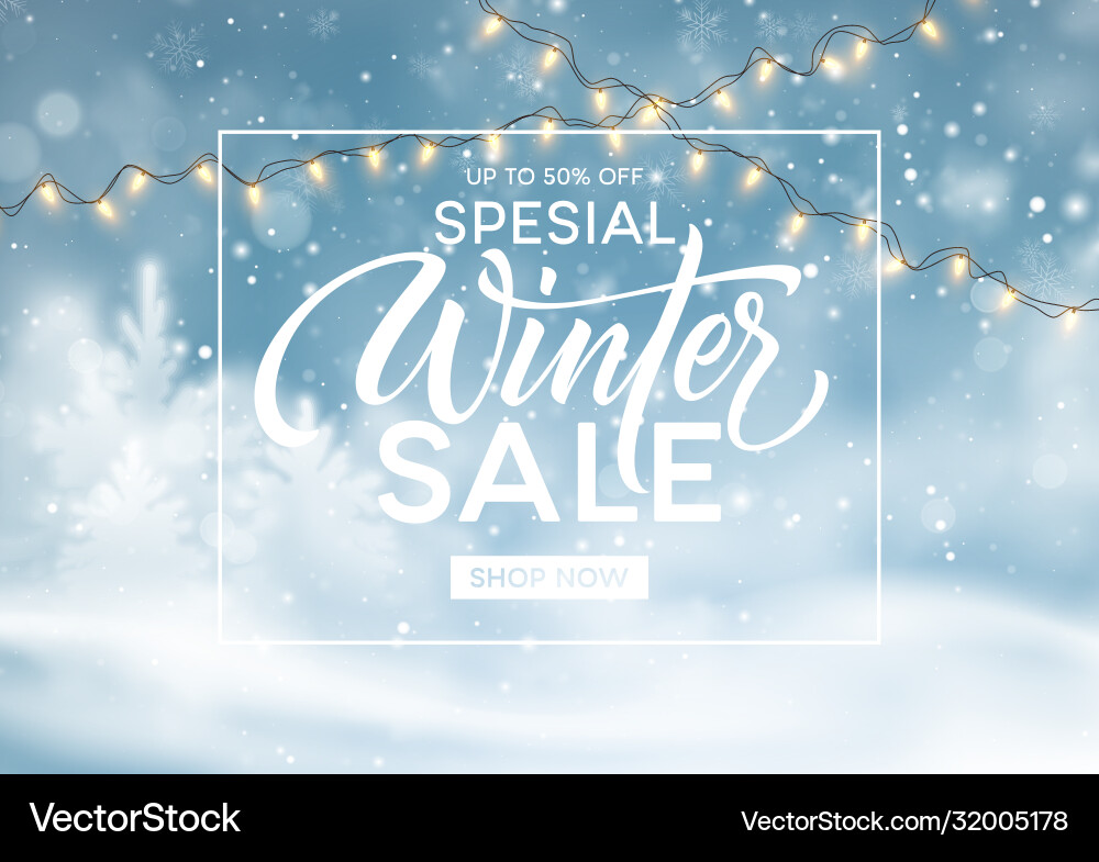 Winter sale background template christmas Vector Image