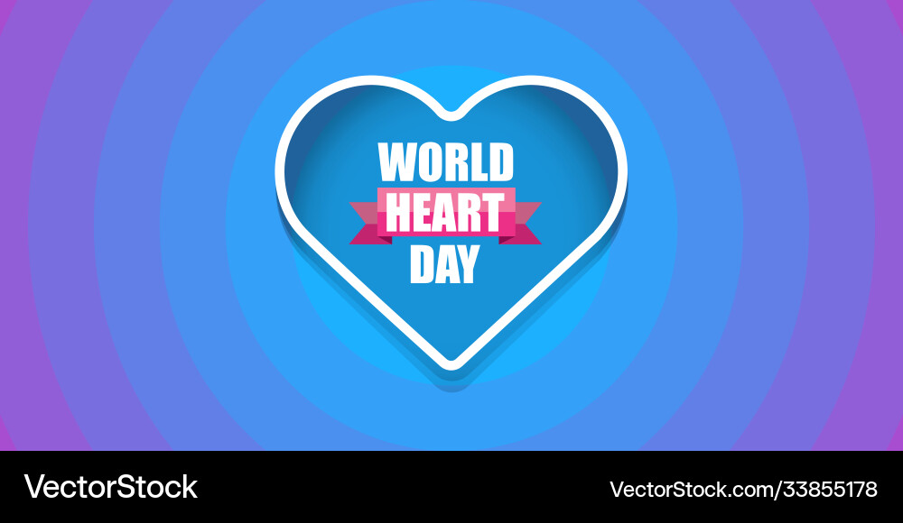 World heart day horizontal banner or background Vector Image