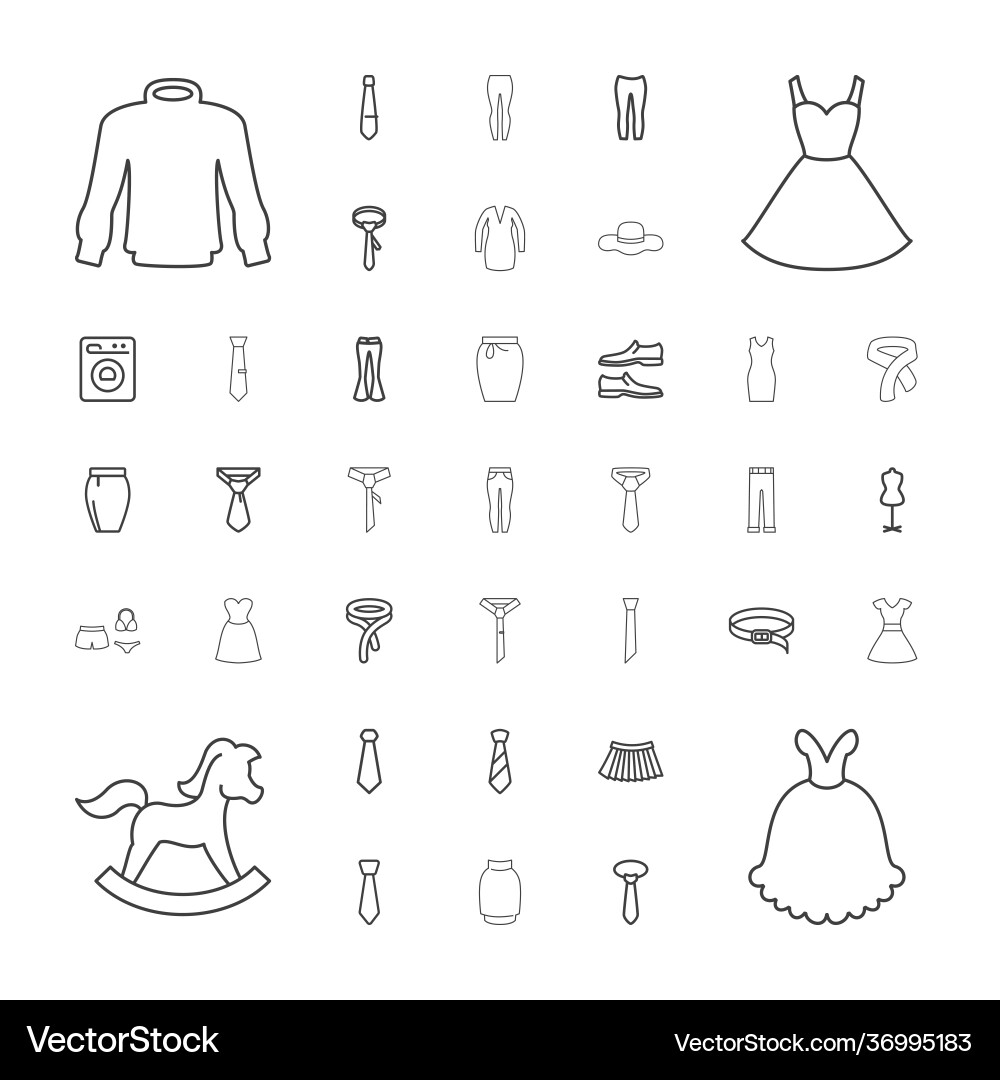 37 dress icons Royalty Free Vector Image - VectorStock