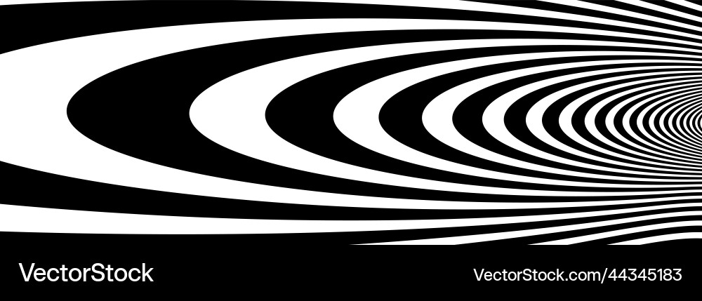 Abstract op art black and white lines in hyper 3d Vector Image