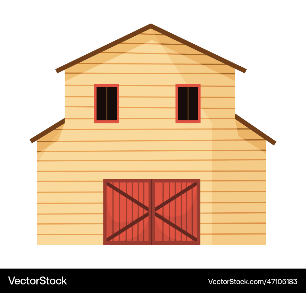 Barn icon farmyard architecture building cartoon Vector Image