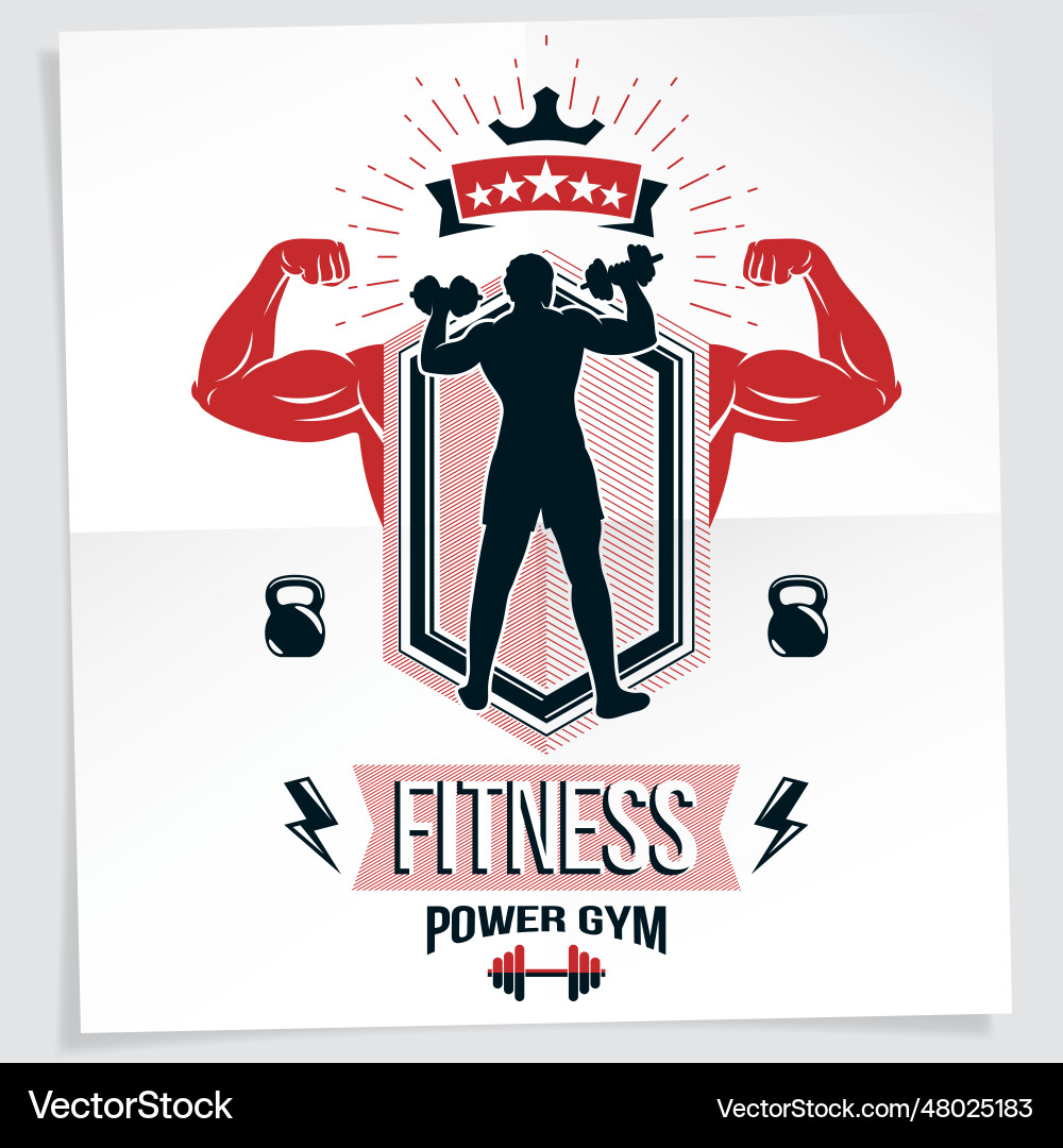 Bodybuilding championship advertising leaflet Vector Image