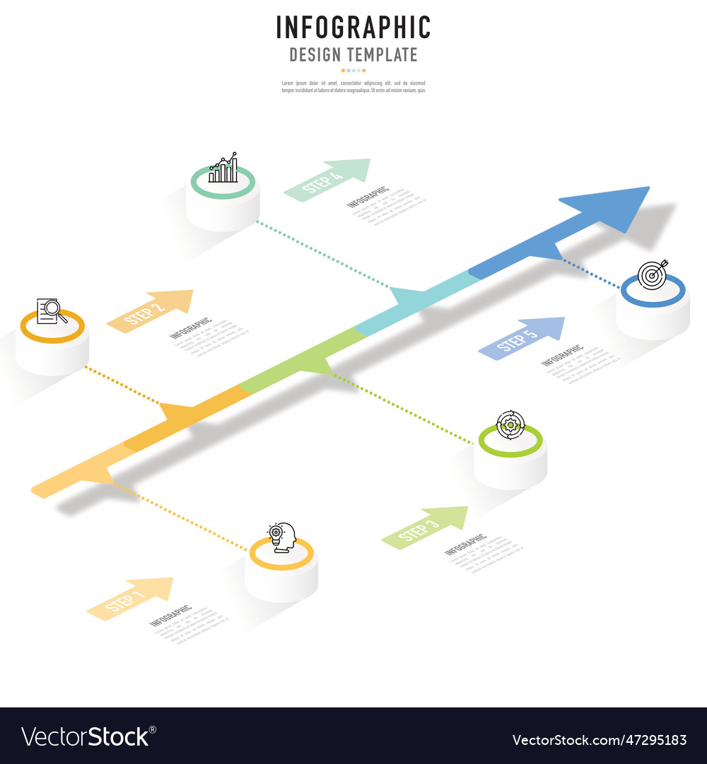 Circular and arrow isometric mind map infographic Vector Image Circular and arrow isometric mind map infographic Vector Image