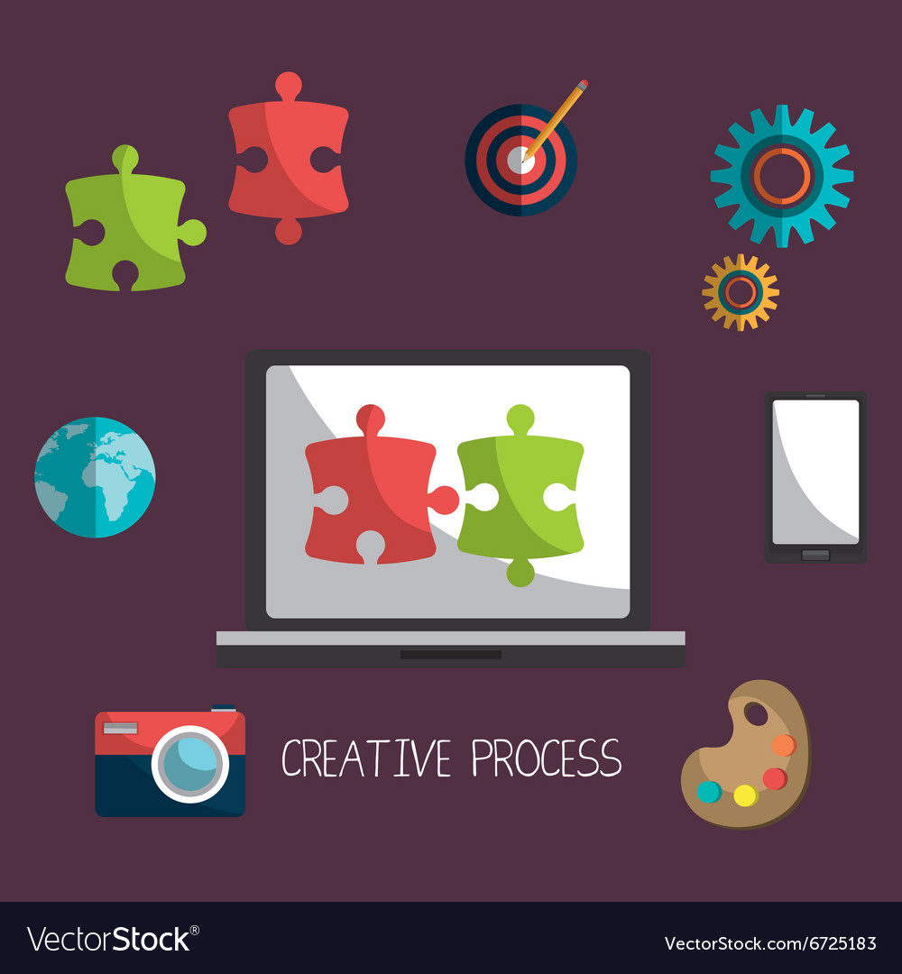 Creative process graphic design them Royalty Free Vector