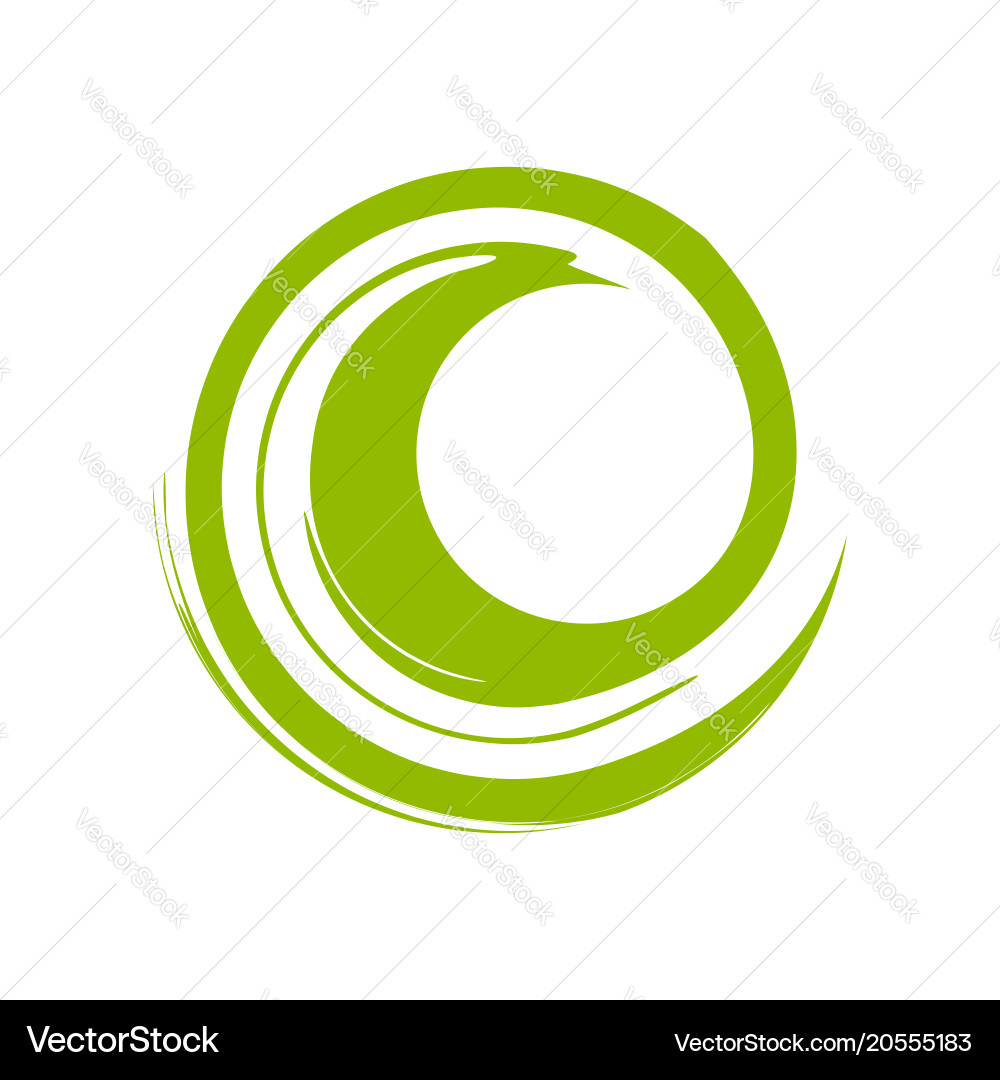 Custom zen wave green symbol logo design Vector Image