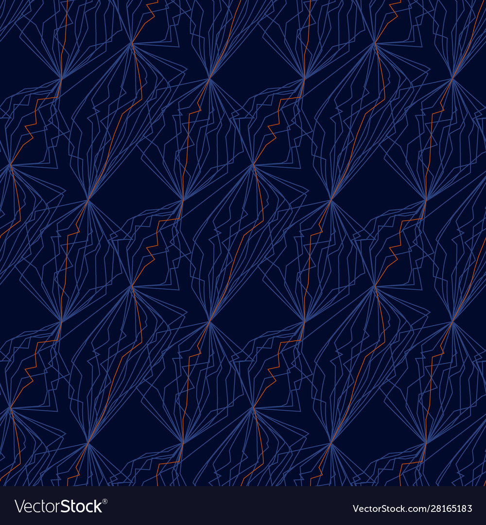 Decorative net lines blue seamless pattern Vector Image