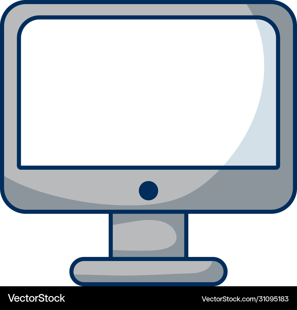 Desktop computer monitor isolated icon Royalty Free Vector