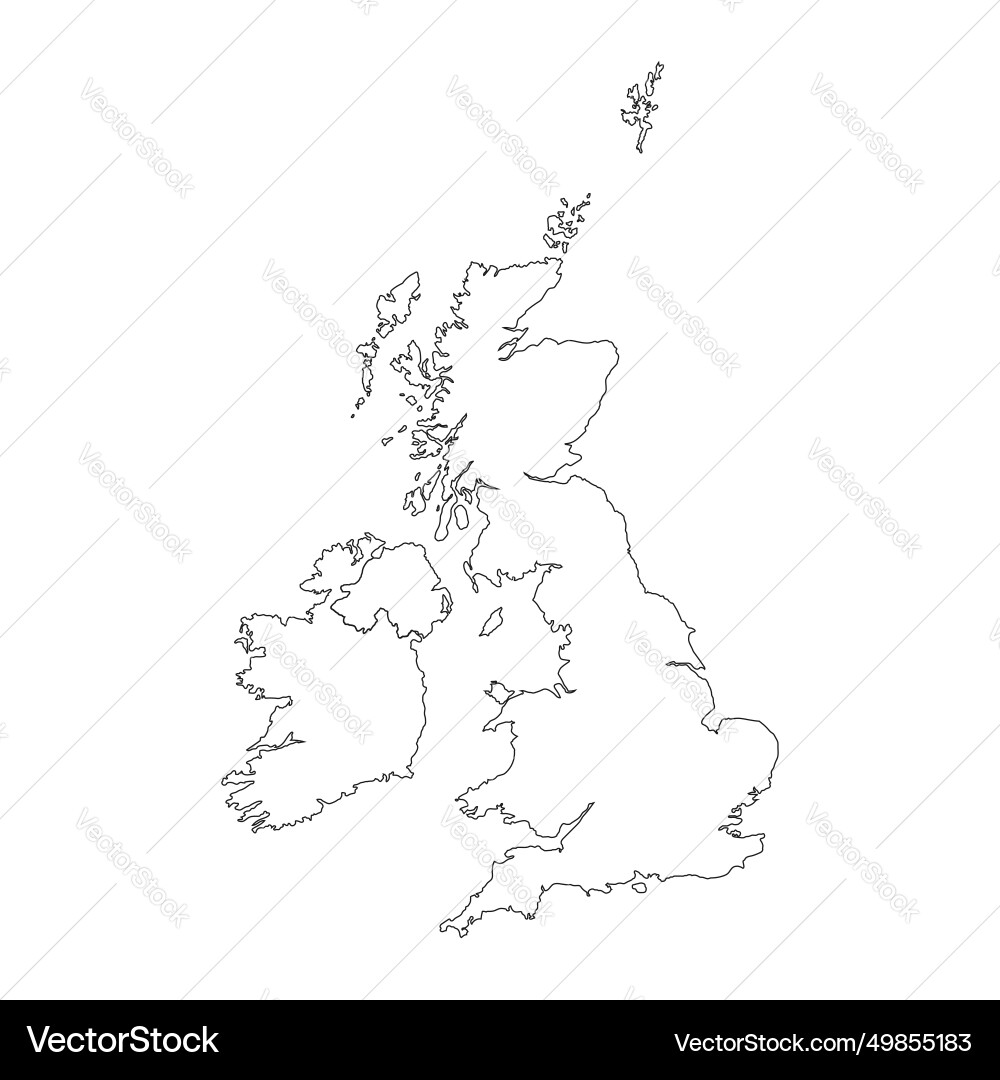 Highly detailed united kingdom map with borders Vector Image
