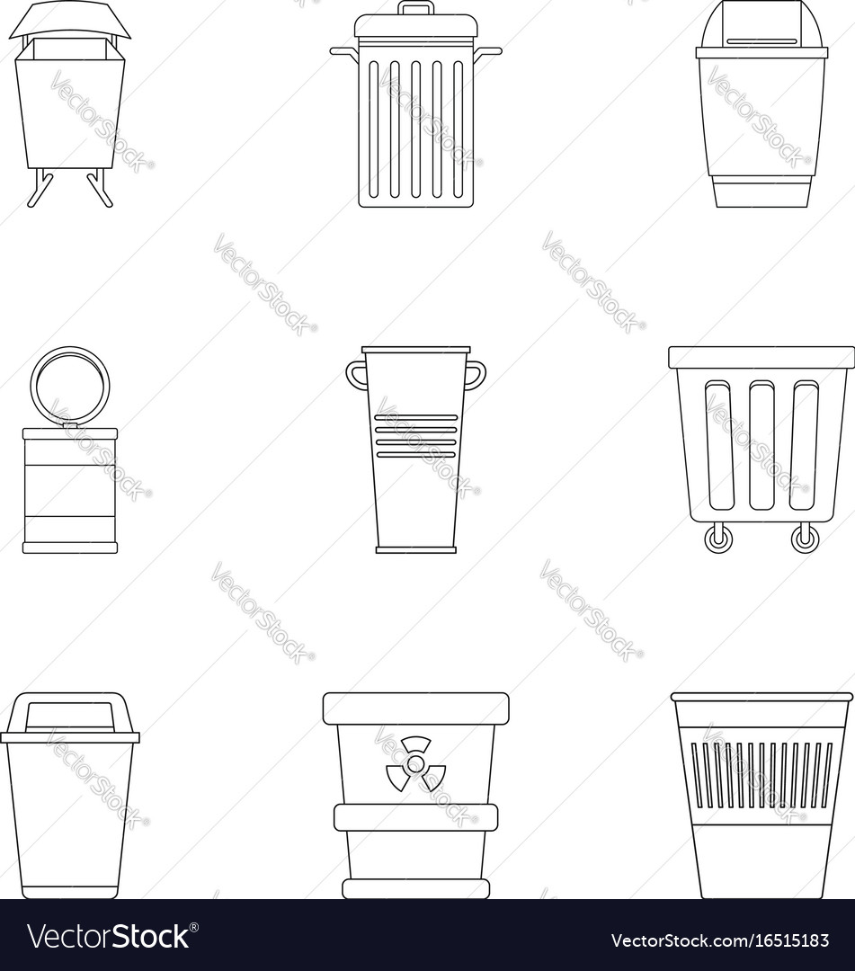 Icon set outline style Royalty Free Vector Image