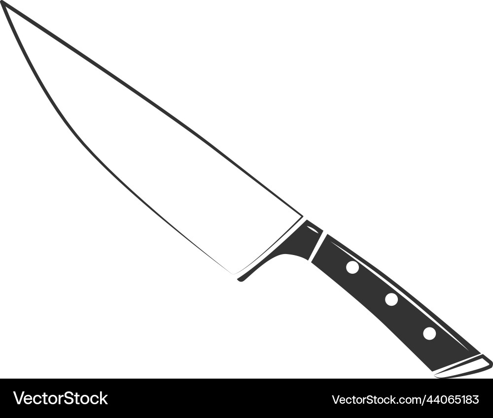 Kitchen knife black icon chopping blade symbol Vector Image