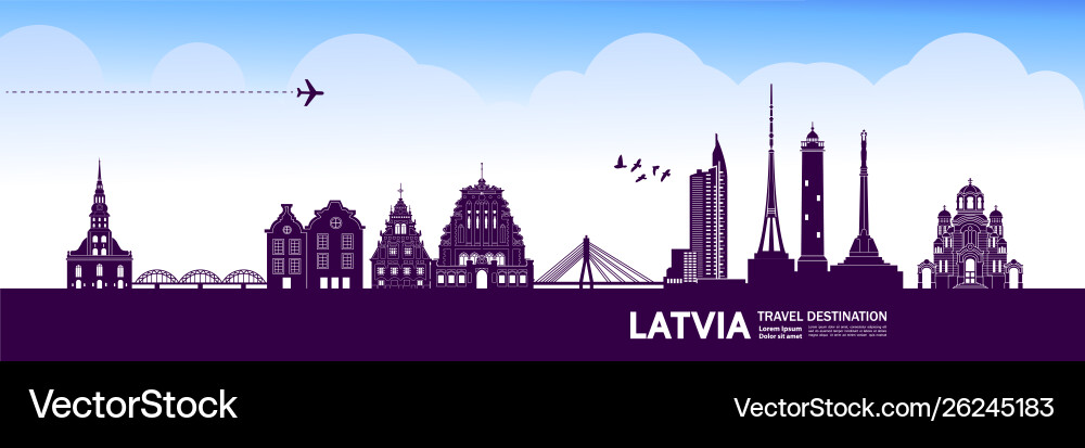 Latvia travel destination Royalty Free Vector Image