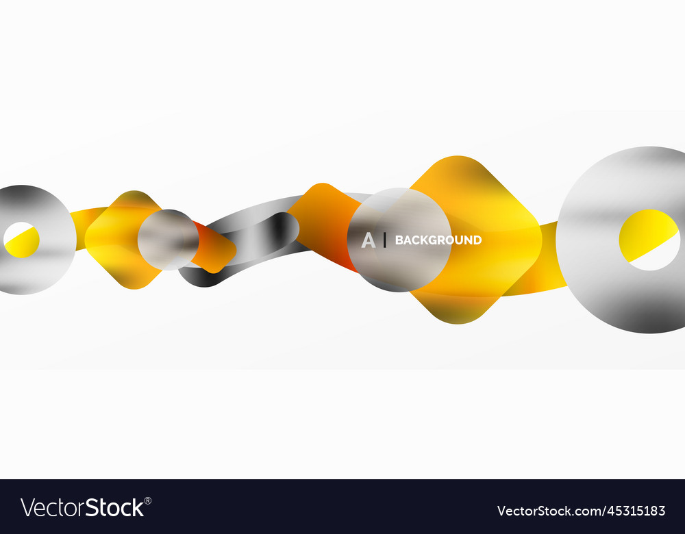 Metallic shiny geometric surfaces round shapes Vector Image