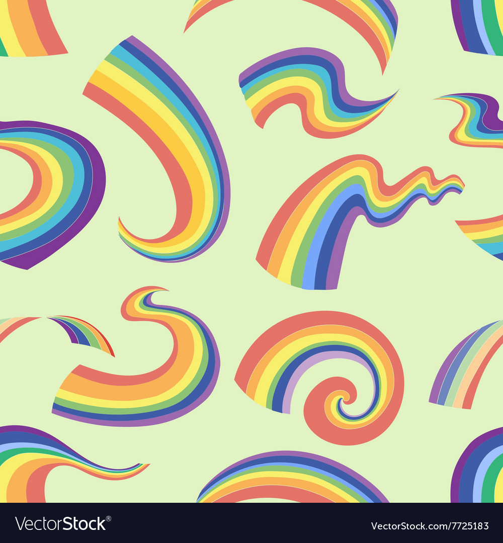 Rainbows pattern in different shape Royalty Free Vector