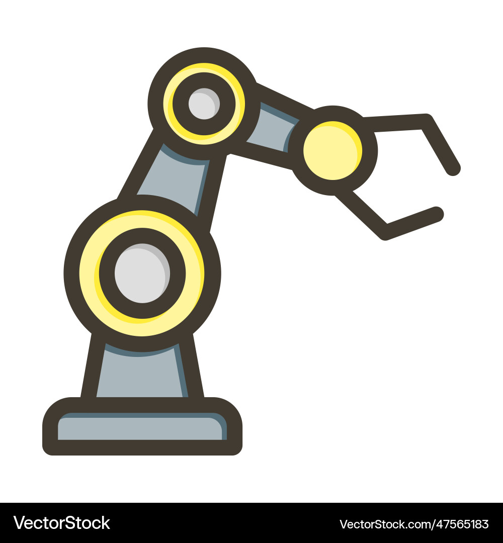 Robotic arm thick line filled colors for personal Vector Image