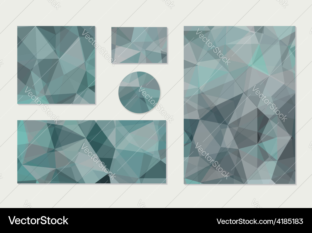 Set of abstract geometric polygonal backgrounds Vector Image