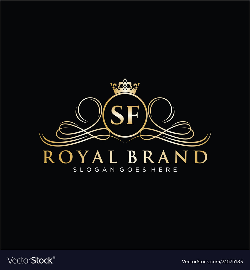 Sf letter initial luxurious brand logo template Vector Image