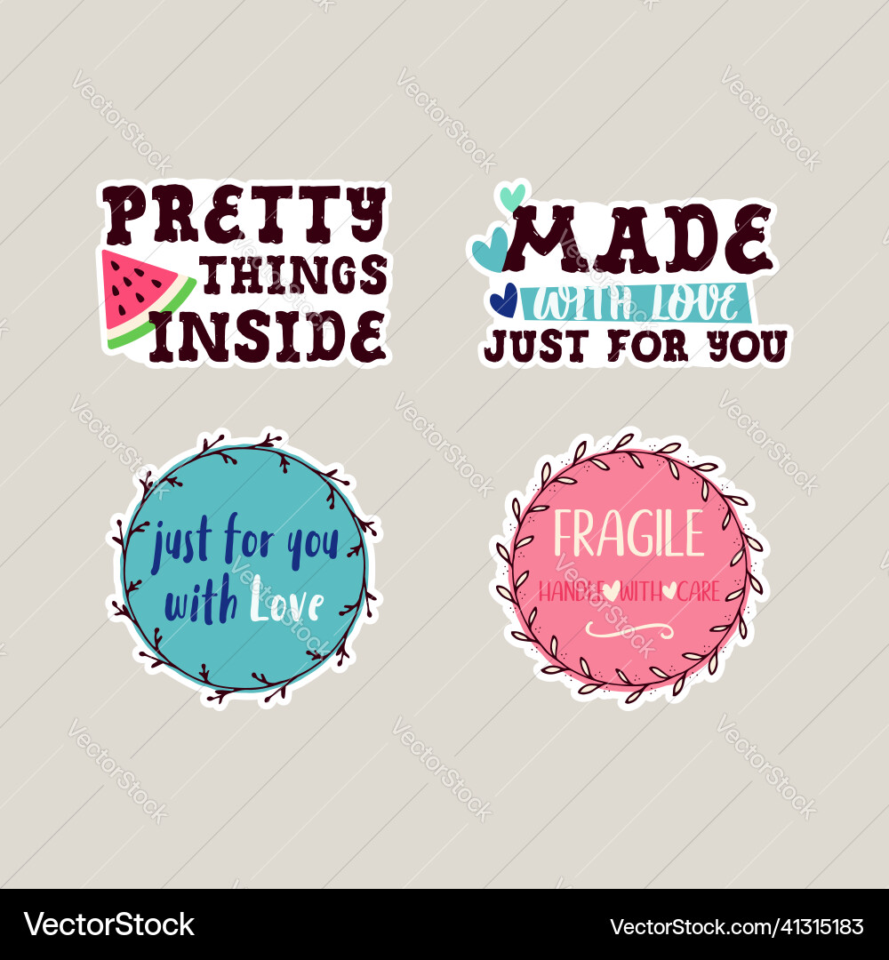 Small business stickers set business Royalty Free Vector