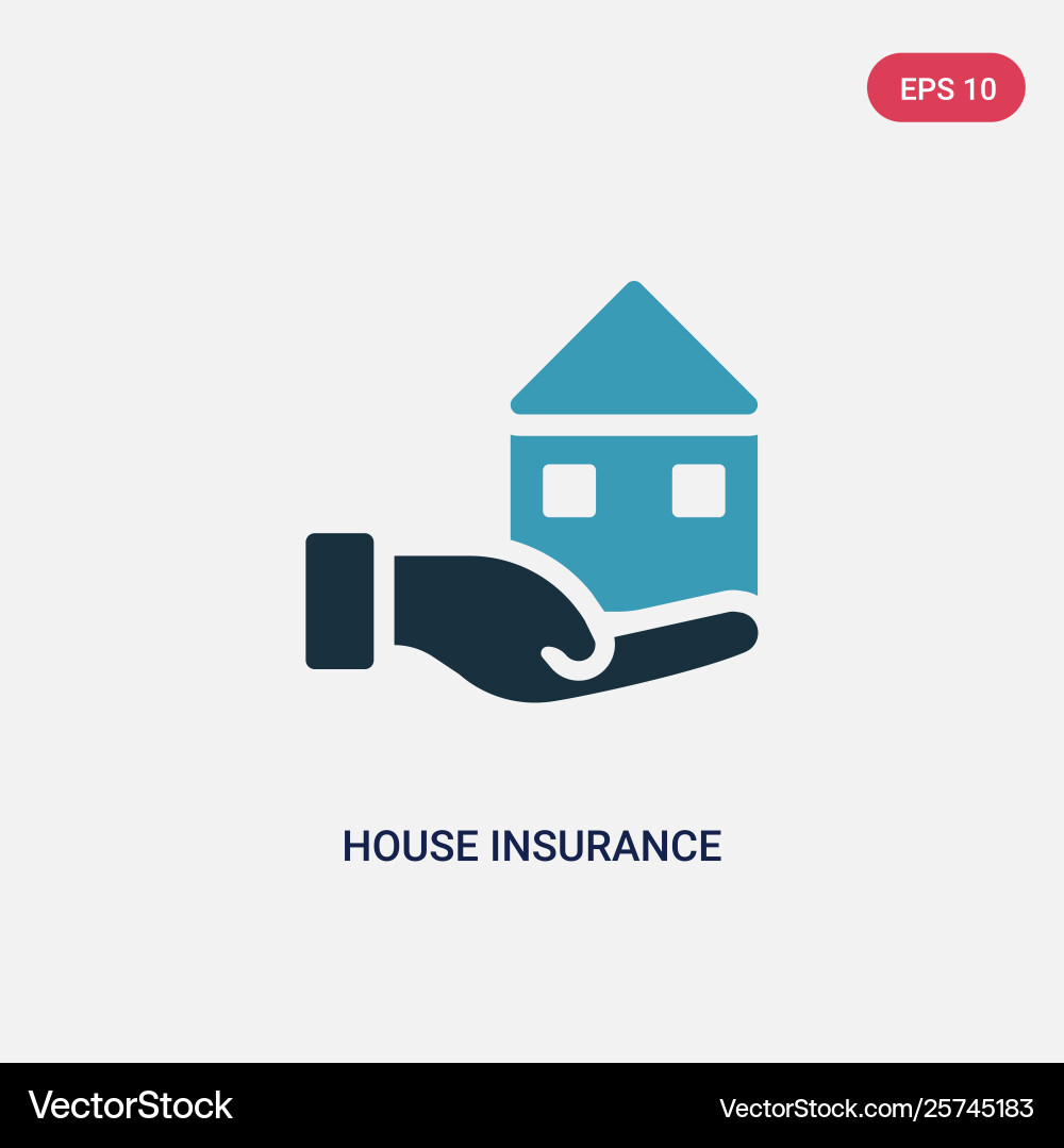 Two color house insurance icon from Royalty Free Vector