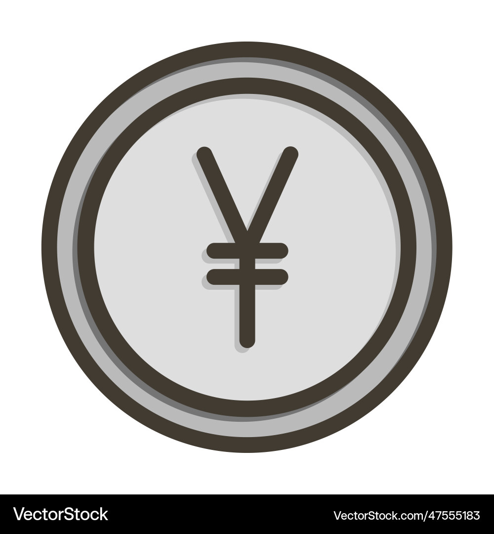 Yen thick line filled colors for personal Vector Image