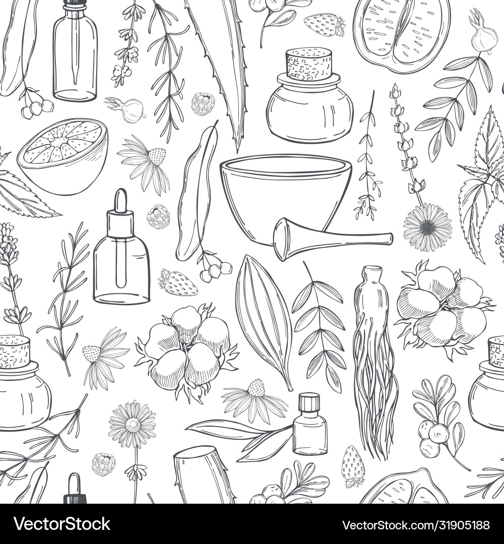 Aromatherapy aroma lamp and essential oils Vector Image