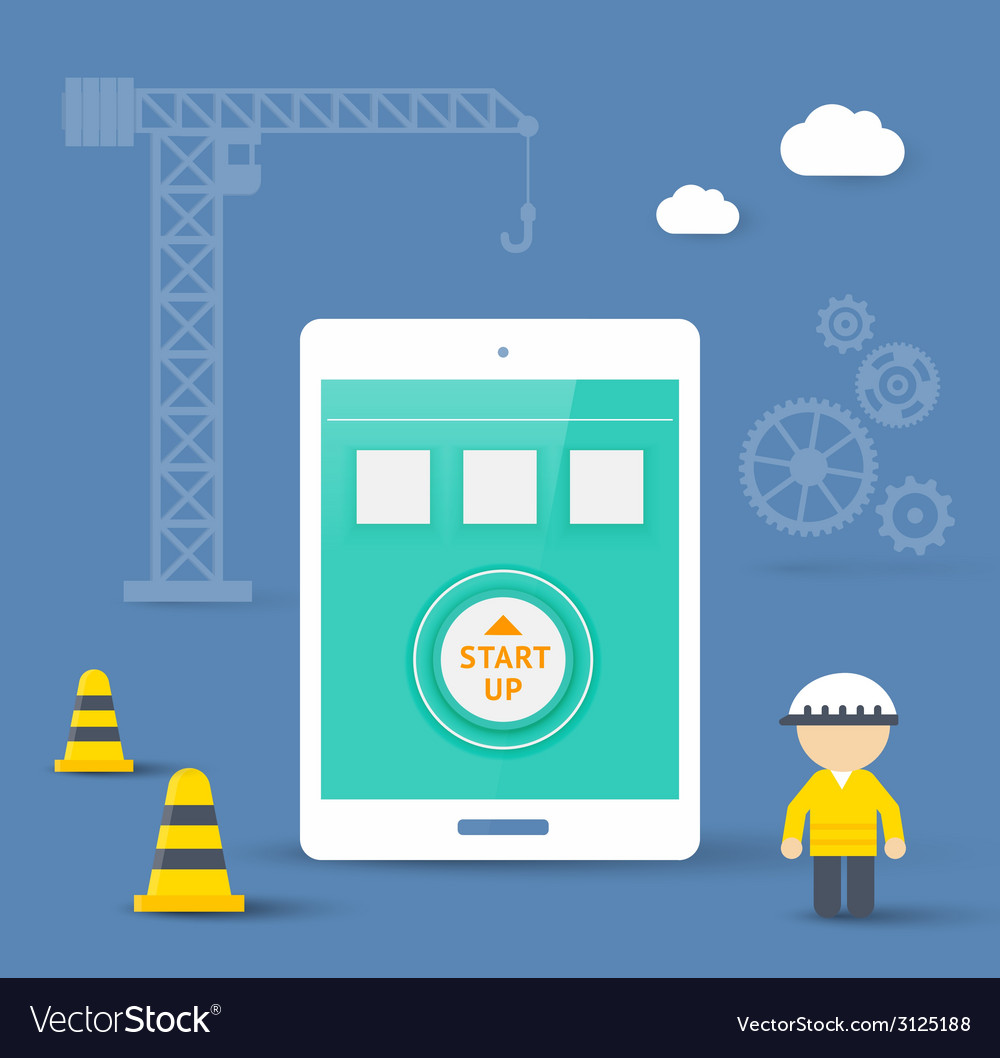 Flat style concept of mobile app development Vector Image