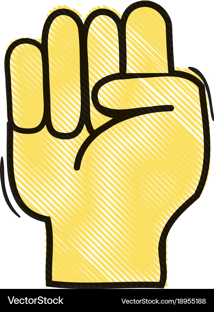 Grated hand with oppose gesture symbol Royalty Free Vector