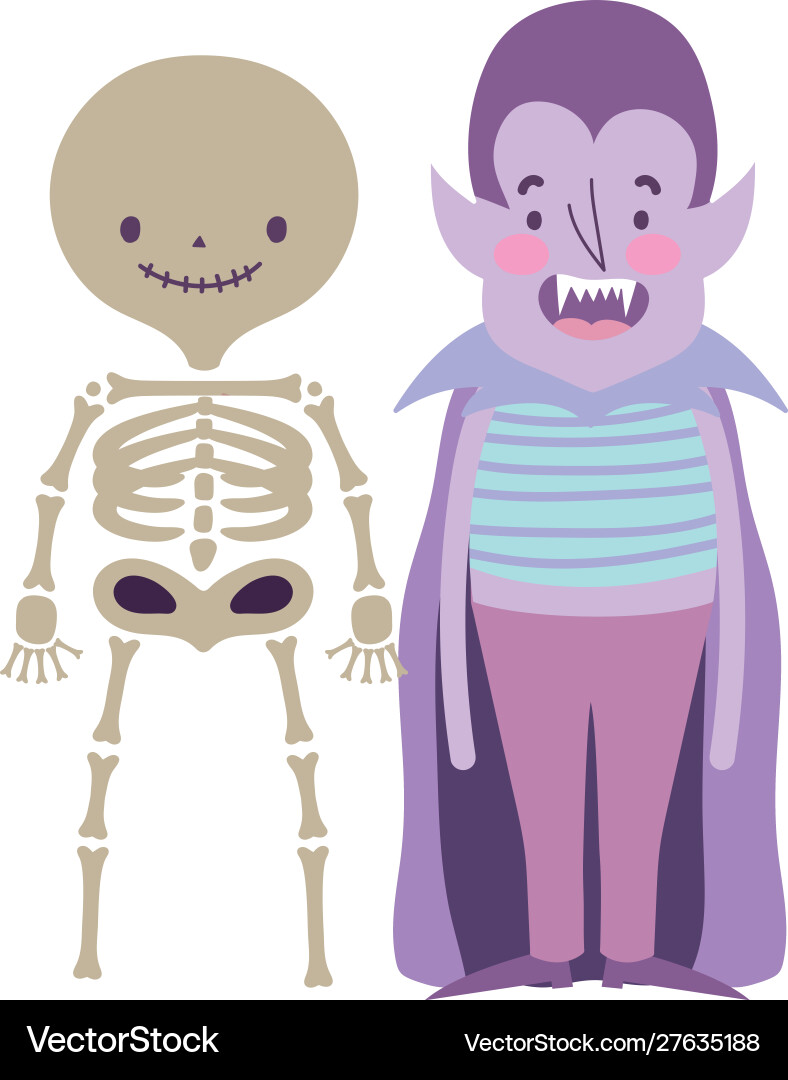 Happy halloween celebration boys dracula Vector Image