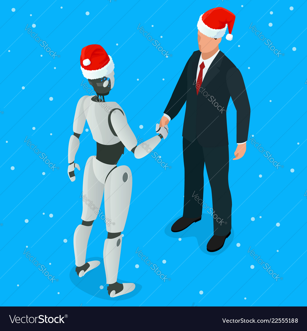 Isometric Robot With Ai Or Artificial Intelligence