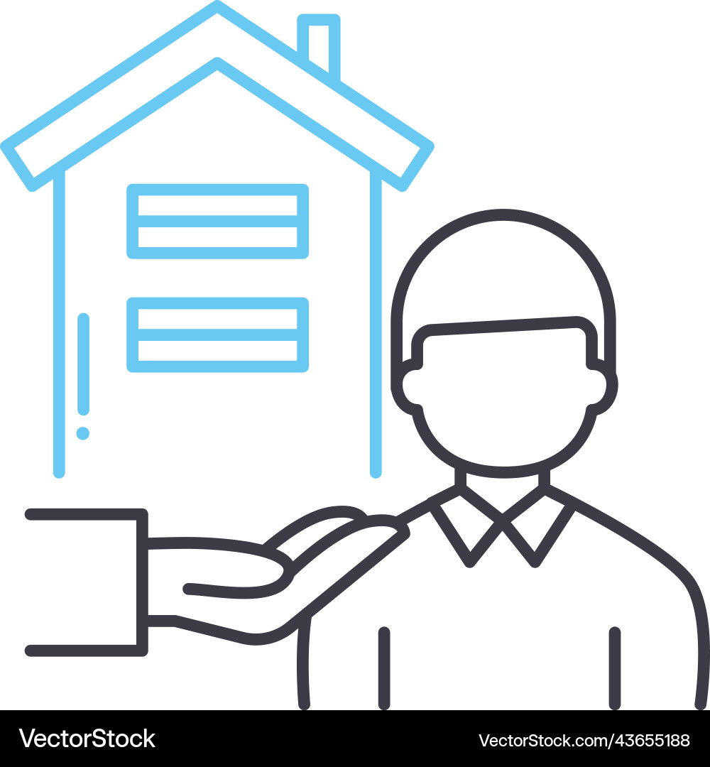 Lessor line icon outline symbol Royalty Free Vector Image