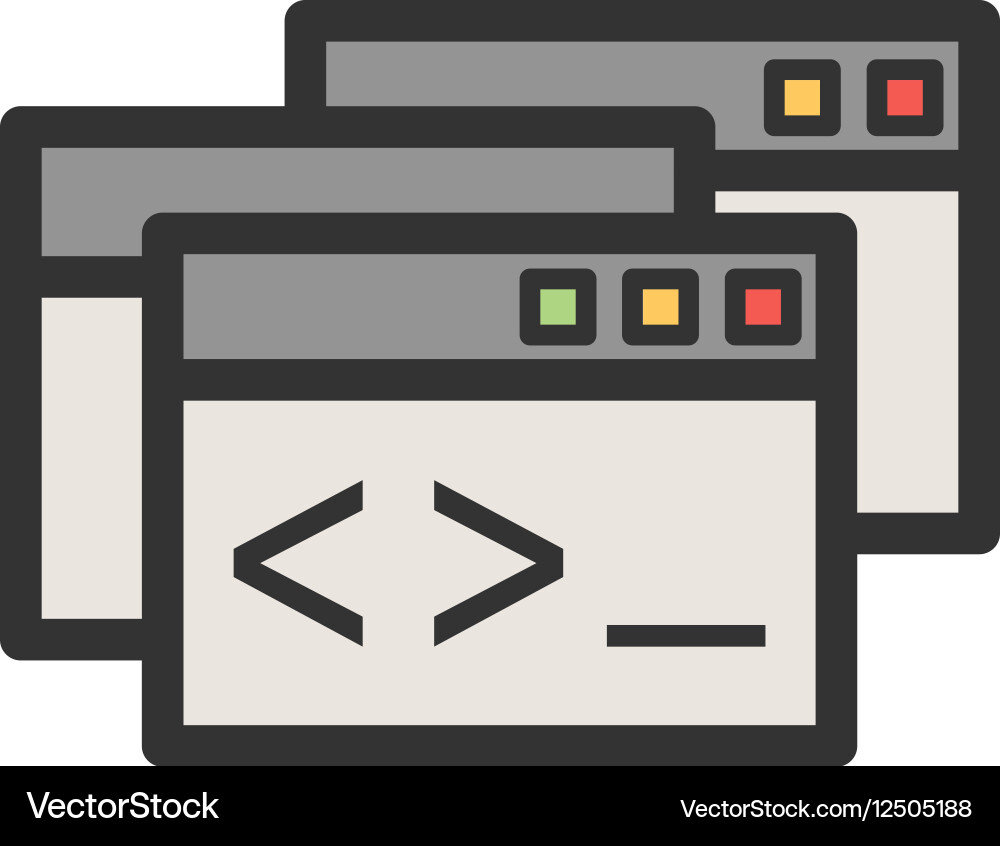 Programming windows Royalty Free Vector Image - VectorStock