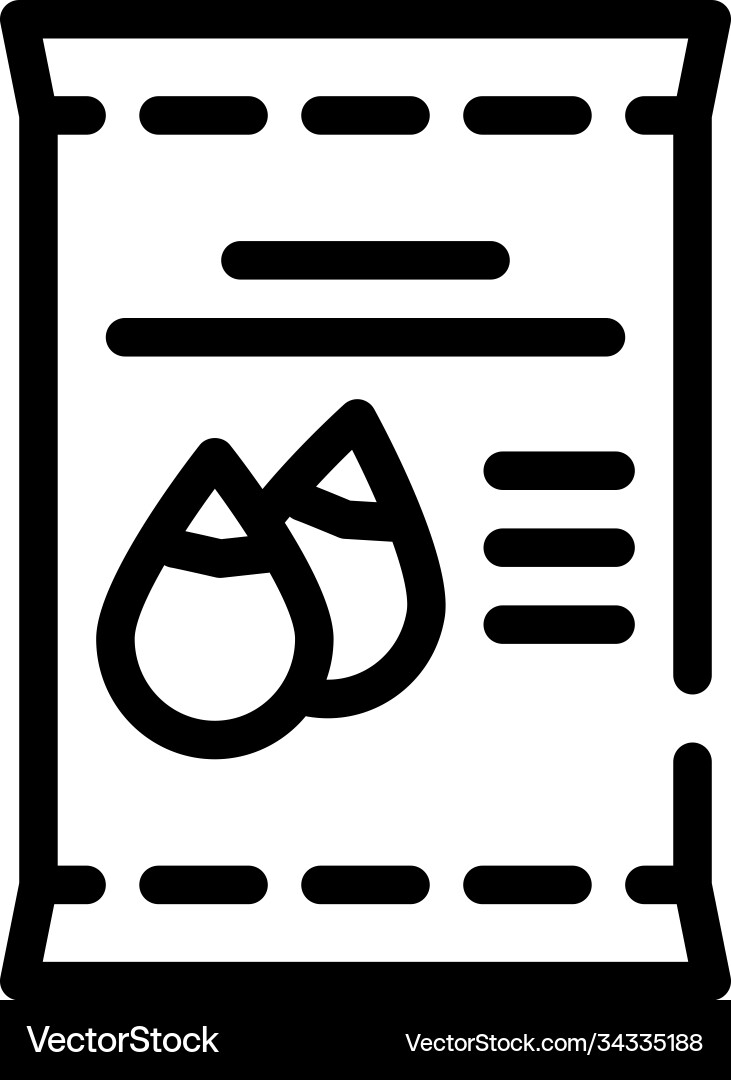 Seeds bag line icon black Royalty Free Vector Image