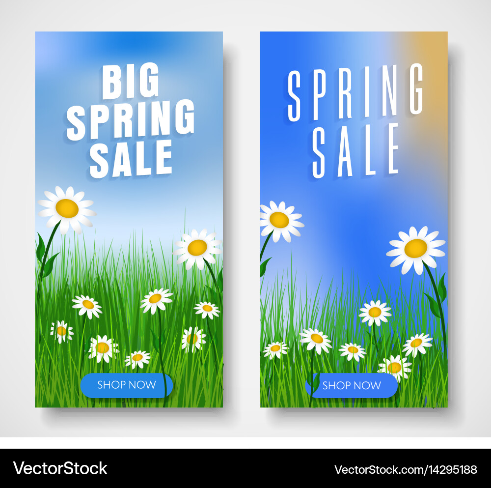 Set of vertical web banners for spring sales Vector Image