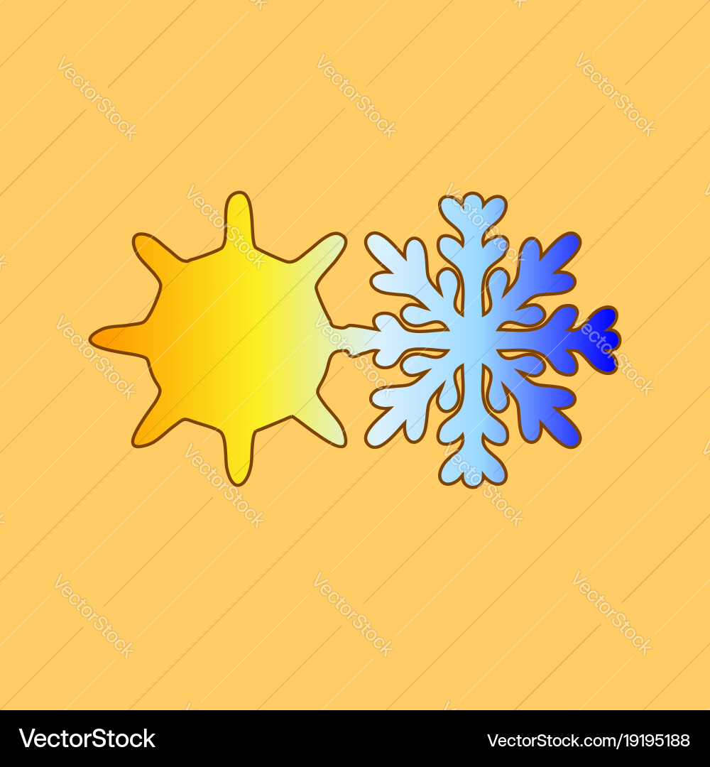 Sun with snowflake hydrometeorology the cold Vector Image