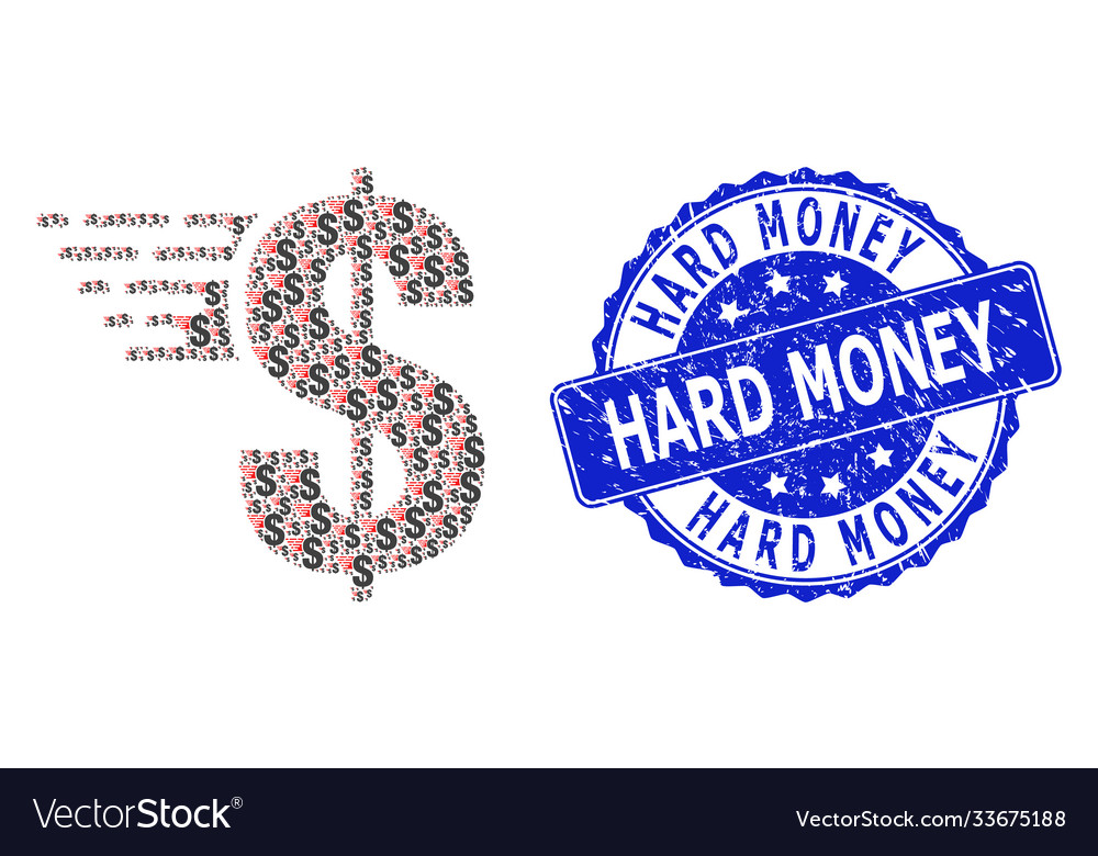 Textured hard money round seal and recursion Vector Image Textured hard money round seal and recursion Vector Image