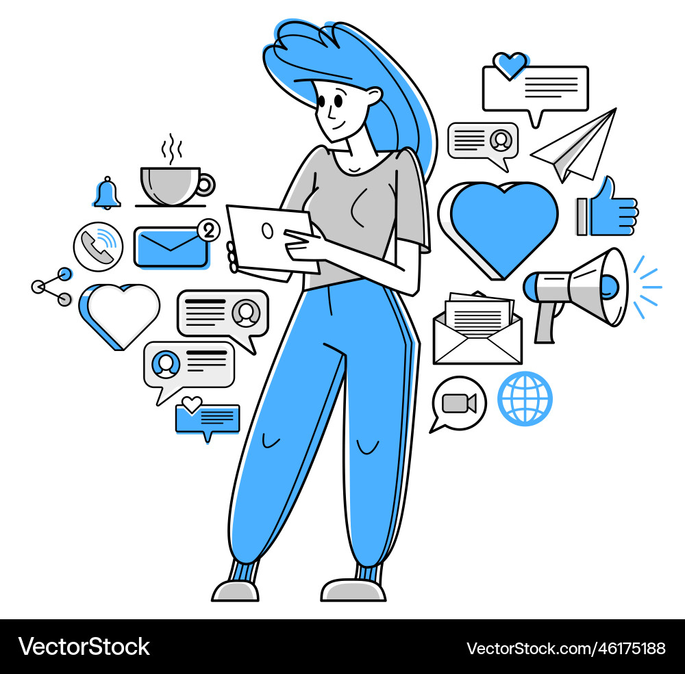 Work in social media influencer messaging Vector Image