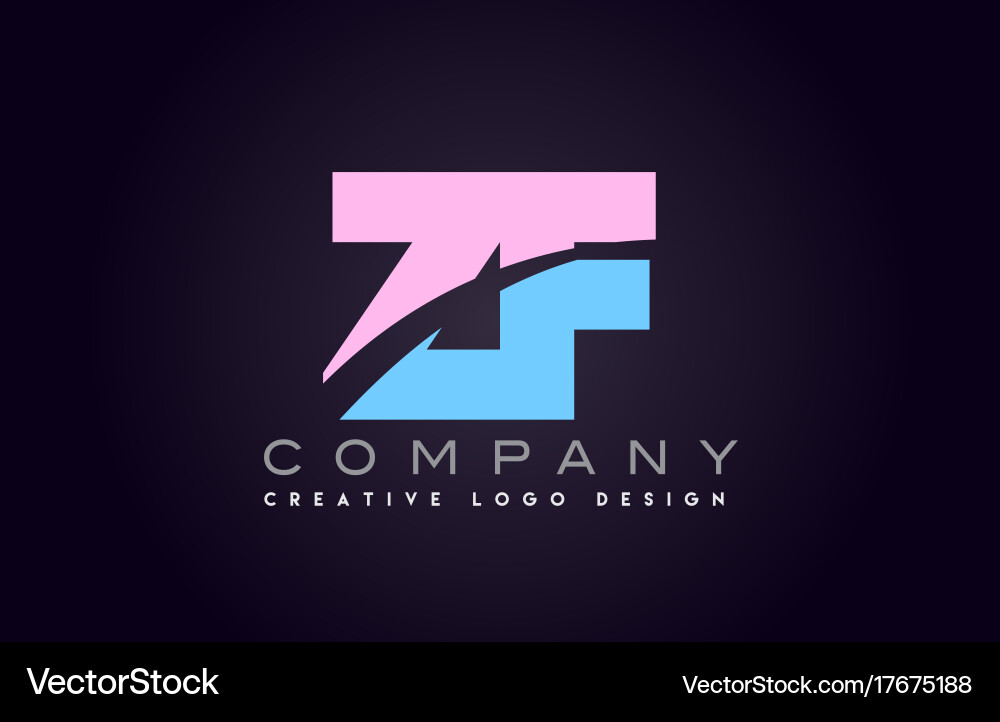 Zf alphabet letter join joined logo design Vector Image
