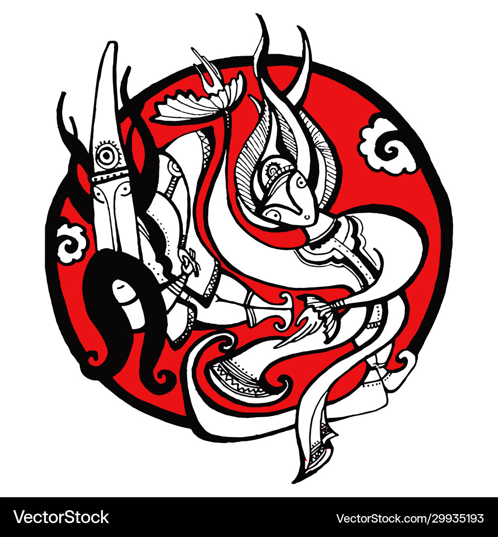 Abstract design ferdowsi shahnameh characters Vector Image